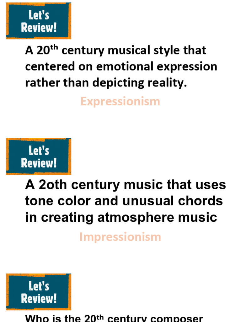 20th Century Music Styles Explained | PDF | Classical Period (Music ...