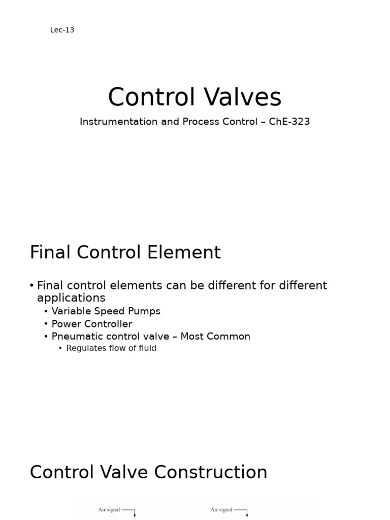 Lec13 Control Valves | PDF