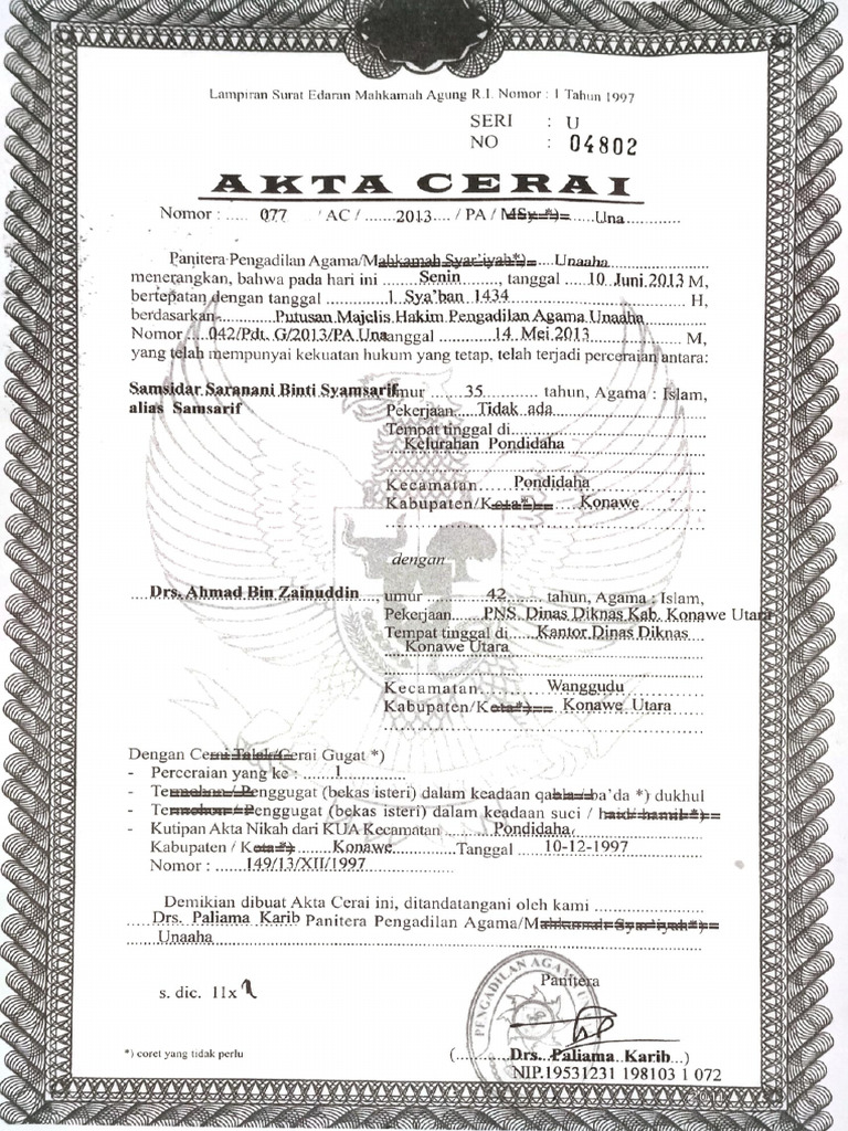 Akta Cerai | PDF