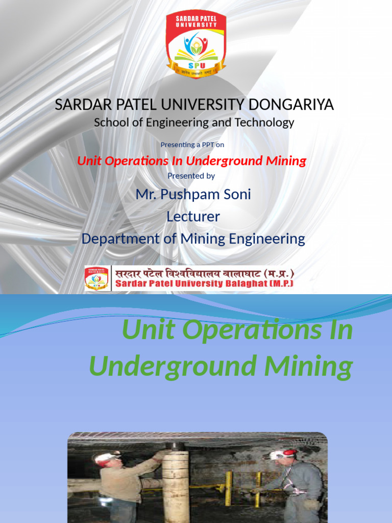 Unit Operations in Underground Mining | PDF