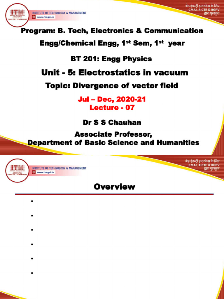 LEC 07 Divergence and Gauss Divergence Theorem | PDF | Divergence | Flux