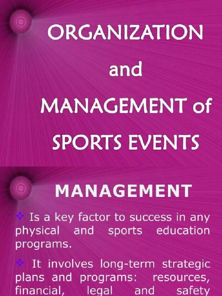 Sports Organization and Management | PDF