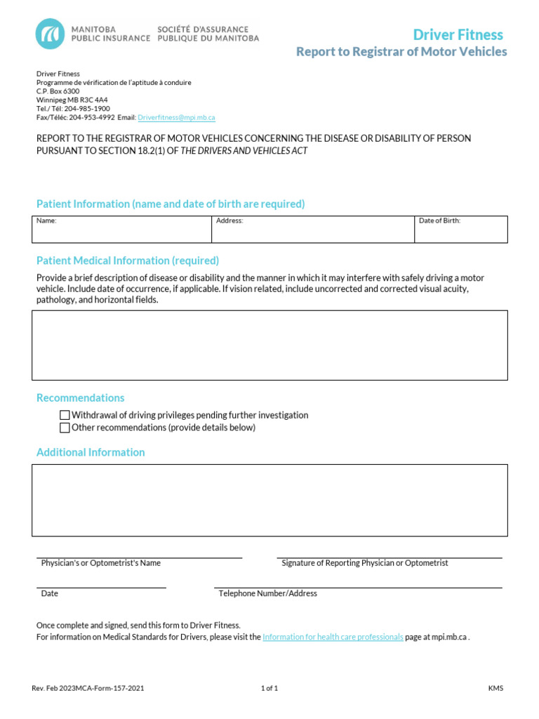 157(1) Medical Form | PDF