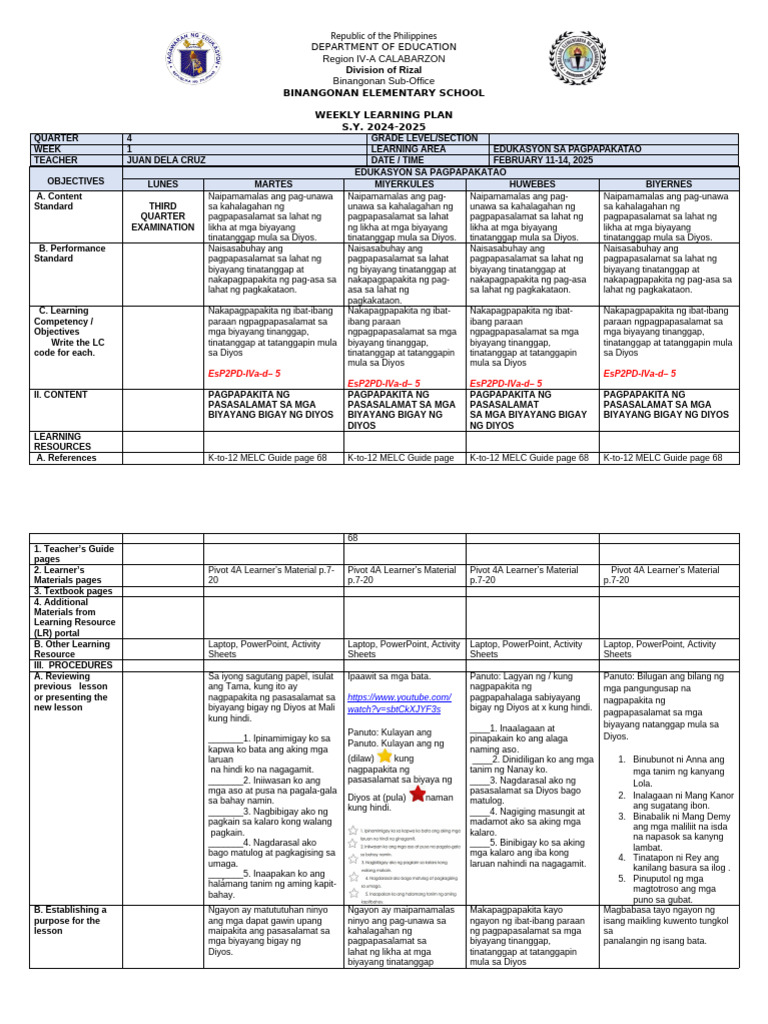 WLP Esp Q4 Week1 | PDF