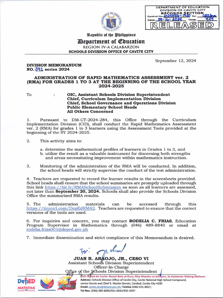 Dm-342-S-2024-Administration of Rapid Mathematics Assessment Ver. 2 ...