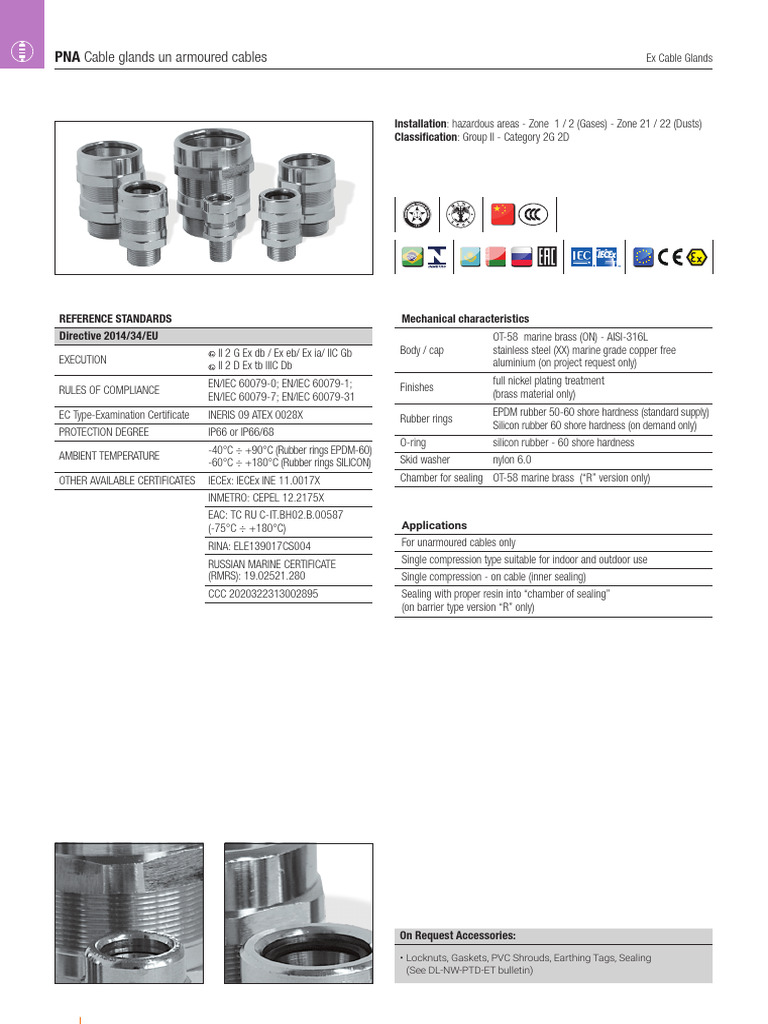 Cable Glands Un Armoured Cables: Installation Classification | PDF | Building Materials | Materials