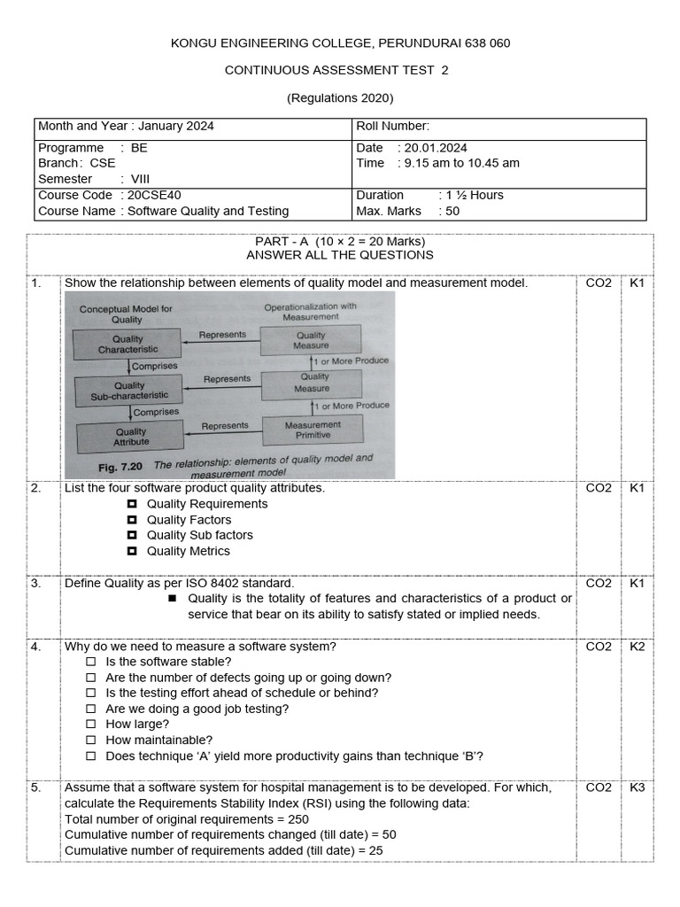 Cat2 Ans | PDF | Software Testing | Systems Engineering