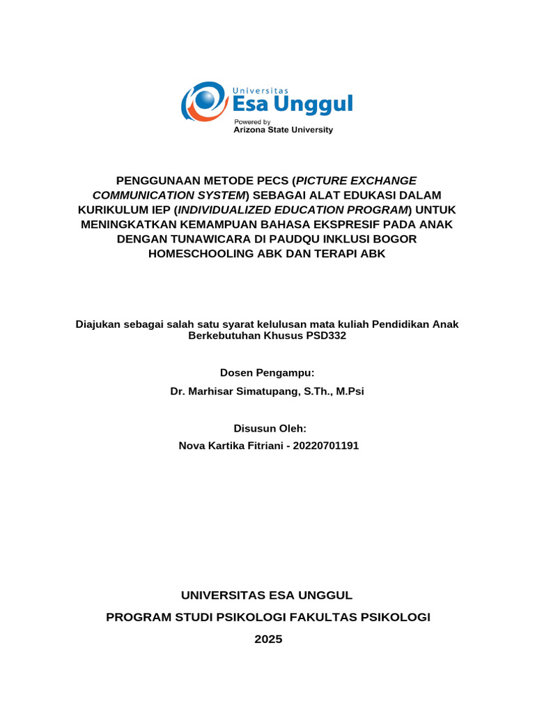 Psd332 - Pabk - Project (Tunawicara) - Kelompok 7 | PDF