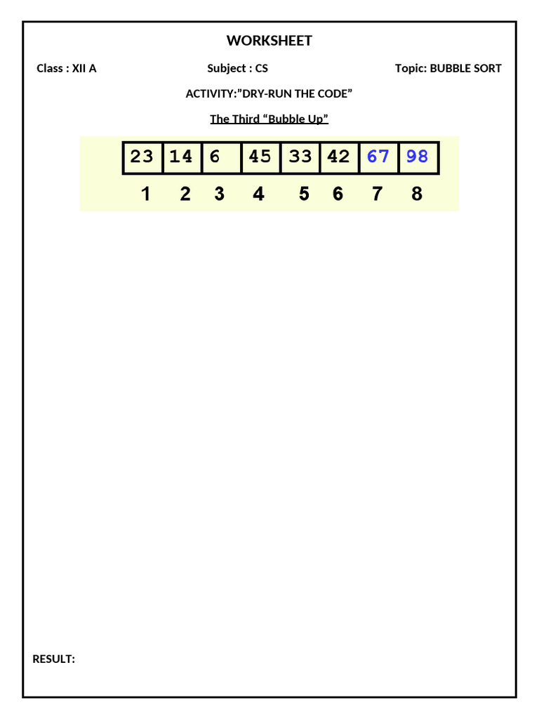 Bubble Sort Assignment | PDF