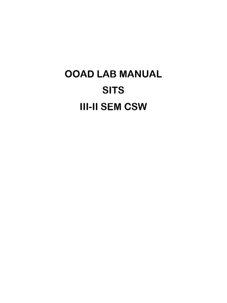 Ooad Lab Manual | PDF