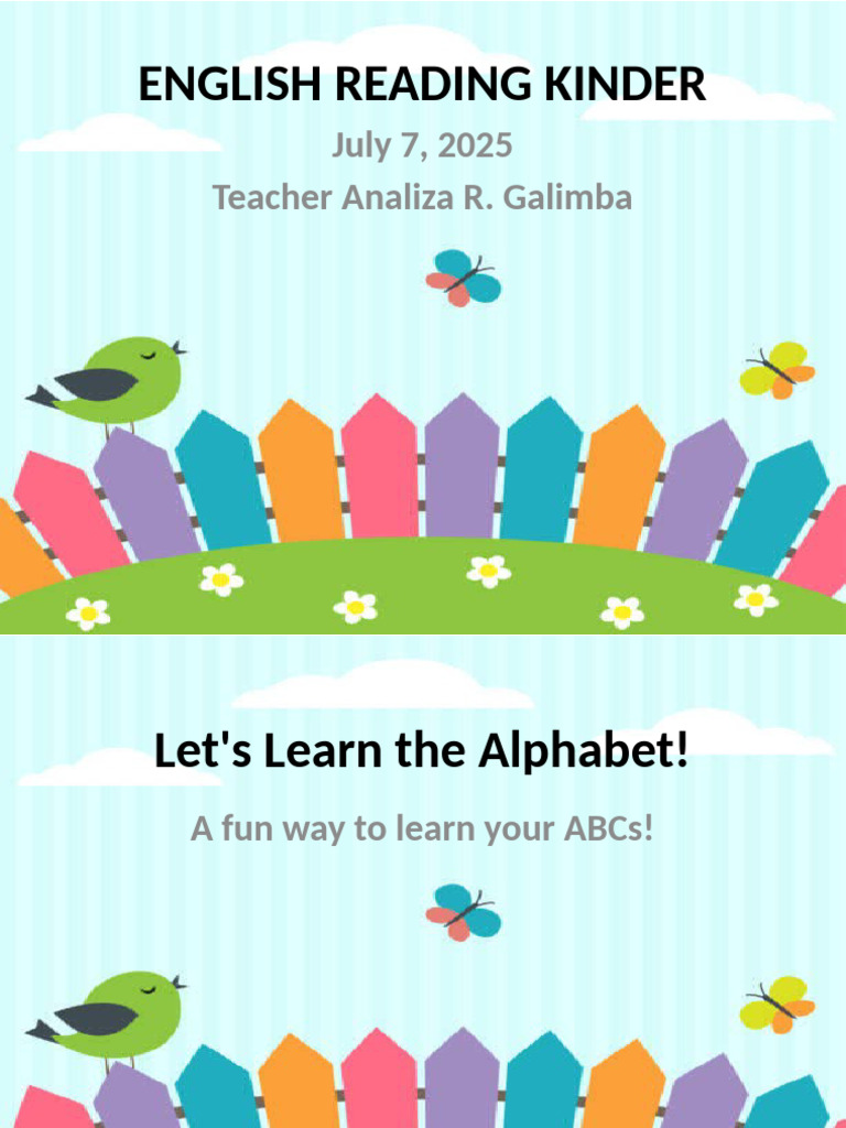 Kinder Reading PPT - W2Q1 - Day 1 | PDF