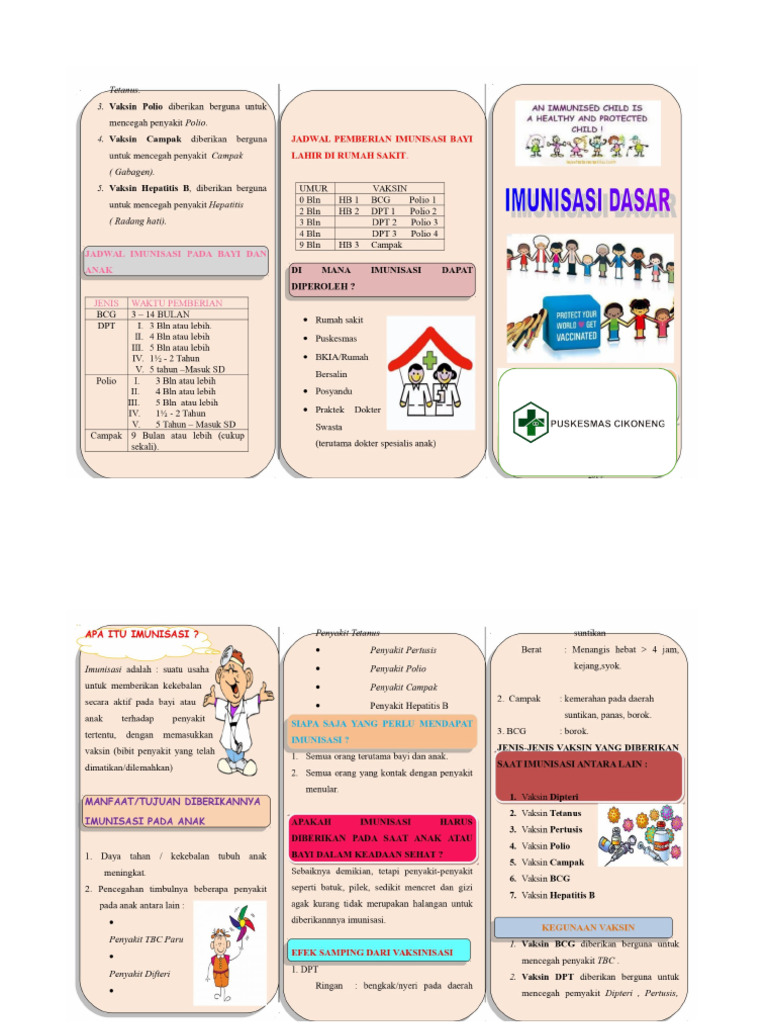 Imunisasi Leaflet | PDF