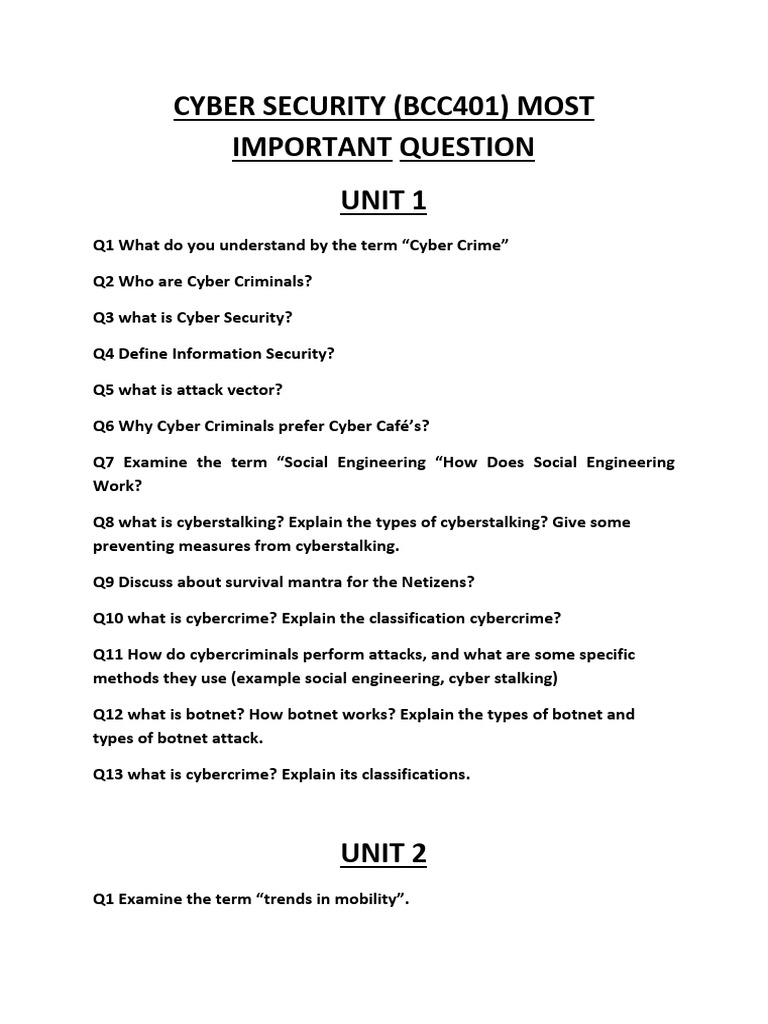 Key Questions in Cyber Security | PDF | Cybercrime | Security