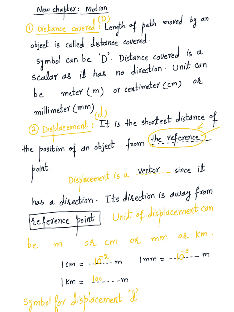 Displacement and Distance Explained | PDF | Speed | Velocity