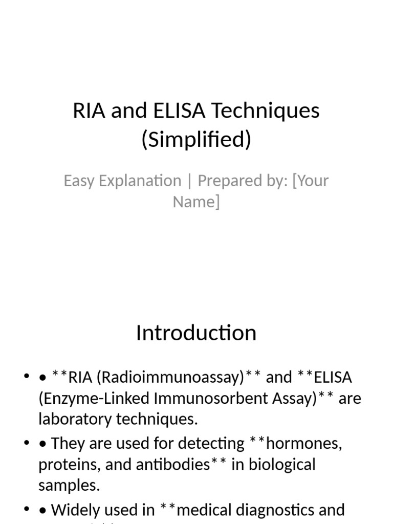 RIA vs. ELISA: Key Differences Explained | PDF | Elisa | Laboratory ...
