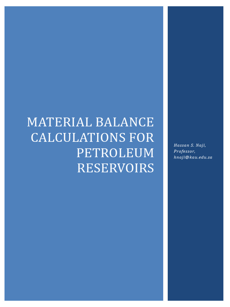 Material Balance in Petroleum Reservoirs | PDF | Petroleum Reservoir ...