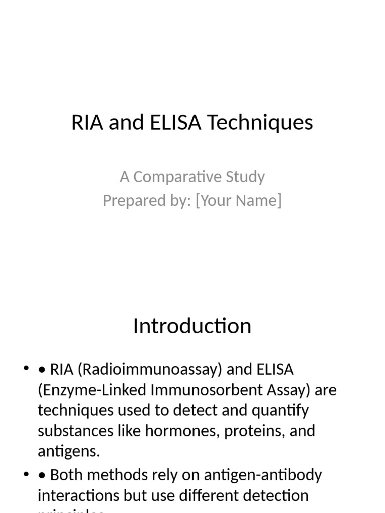RIA vs ELISA: A Comparative Overview | PDF