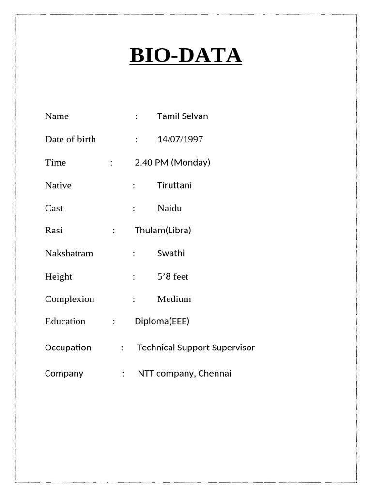 Bio Data | PDF