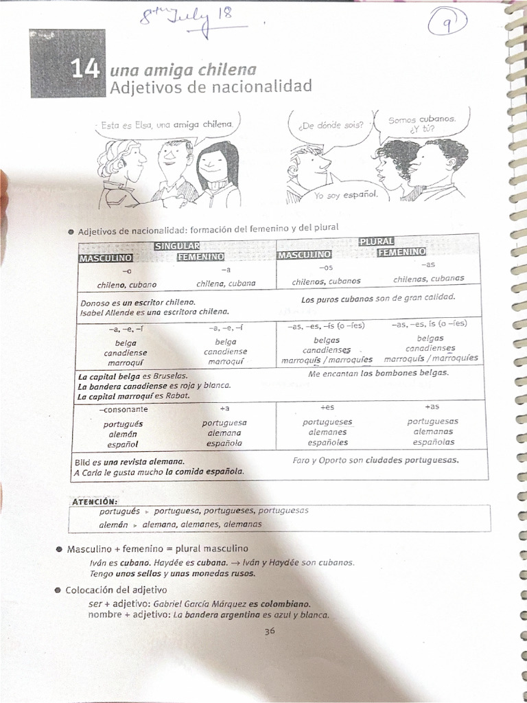 Adjetivos de Nacionalidad | PDF