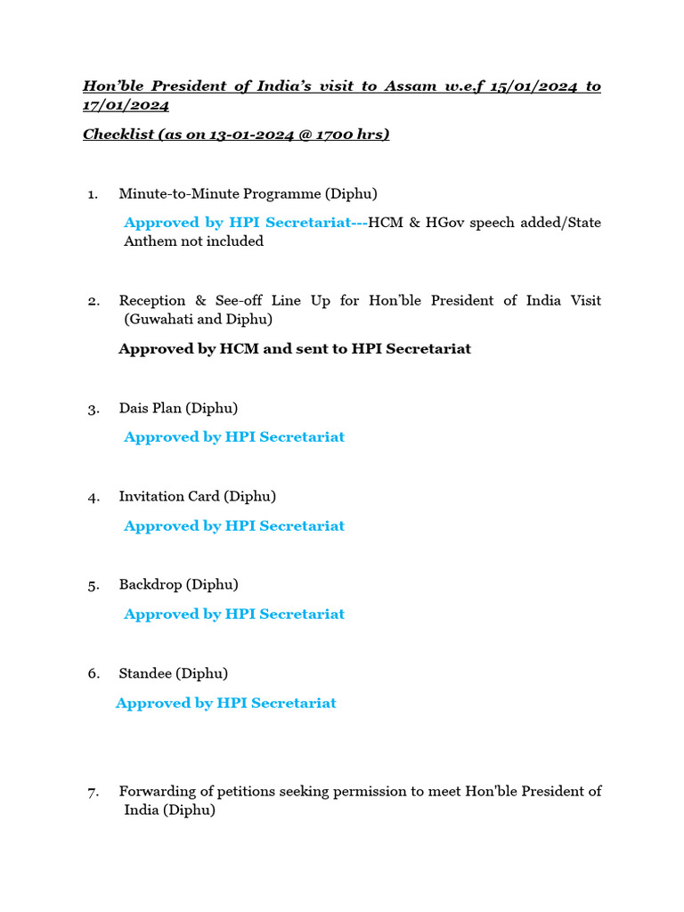 HPI Visit Checklist Updated-2 | PDF