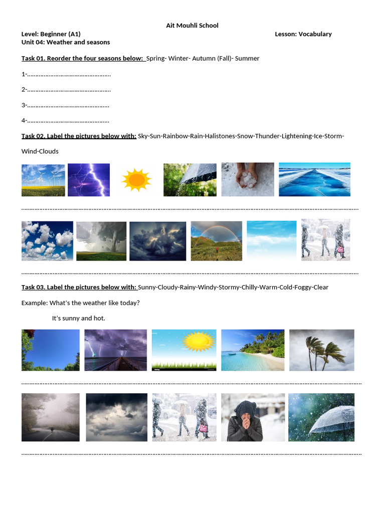 Worksheet Weather | PDF