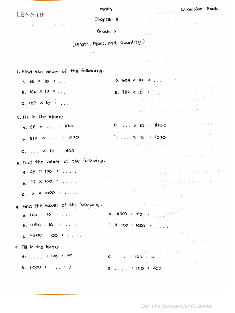 Math Ch.11 Grade 3 (Length) | PDF