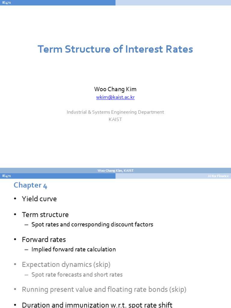 Term Structure of Interest Rates | PDF | Yield Curve | Discounting