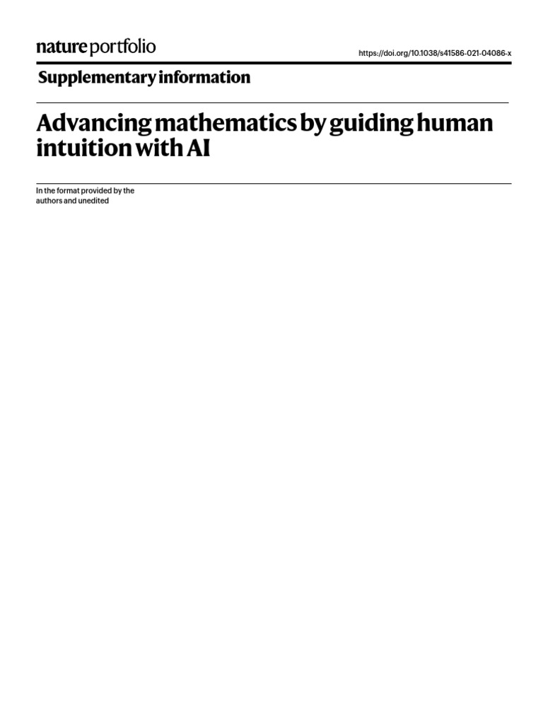 SUPP Advancing Mathematics by Guiding Human Intuition With AI - Enhanced Reader | PDF | Geometry ...