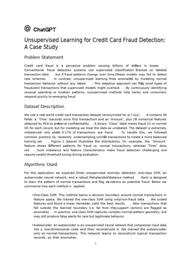 Unsupervised Learning For Credit Card Fraud Detection - A Case Study ...