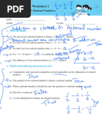 NCERT Class8 Rational Numbers Worksheet | PDF