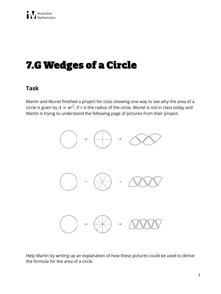 7.G.B.4 Wedges of A Circle | PDF