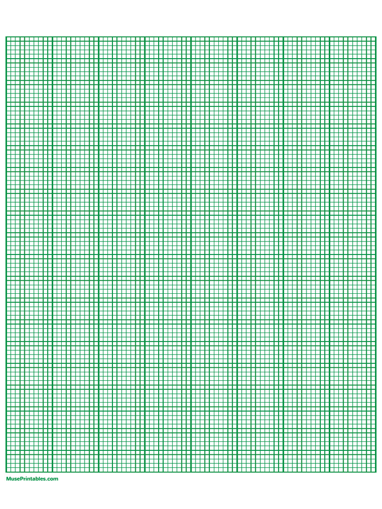 10 Squares Per Inch Green Graph Paper A4 Watermarked | PDF