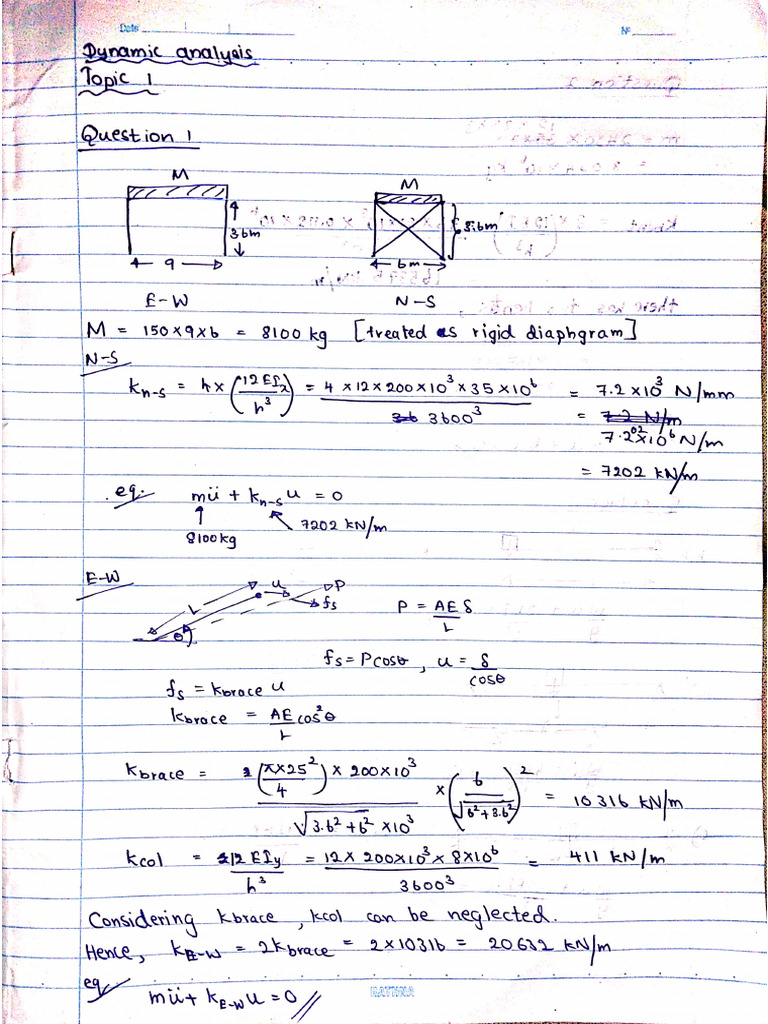 Structural Analysis II - Dynamics Part Examples Answers | PDF