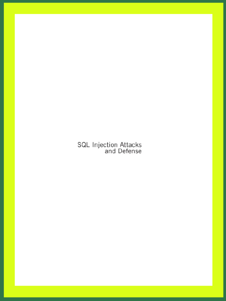 SQL Injection Attacks and Defense 2nd Ed. Edition Clarke PDF Download | PDF | Sql | Databases