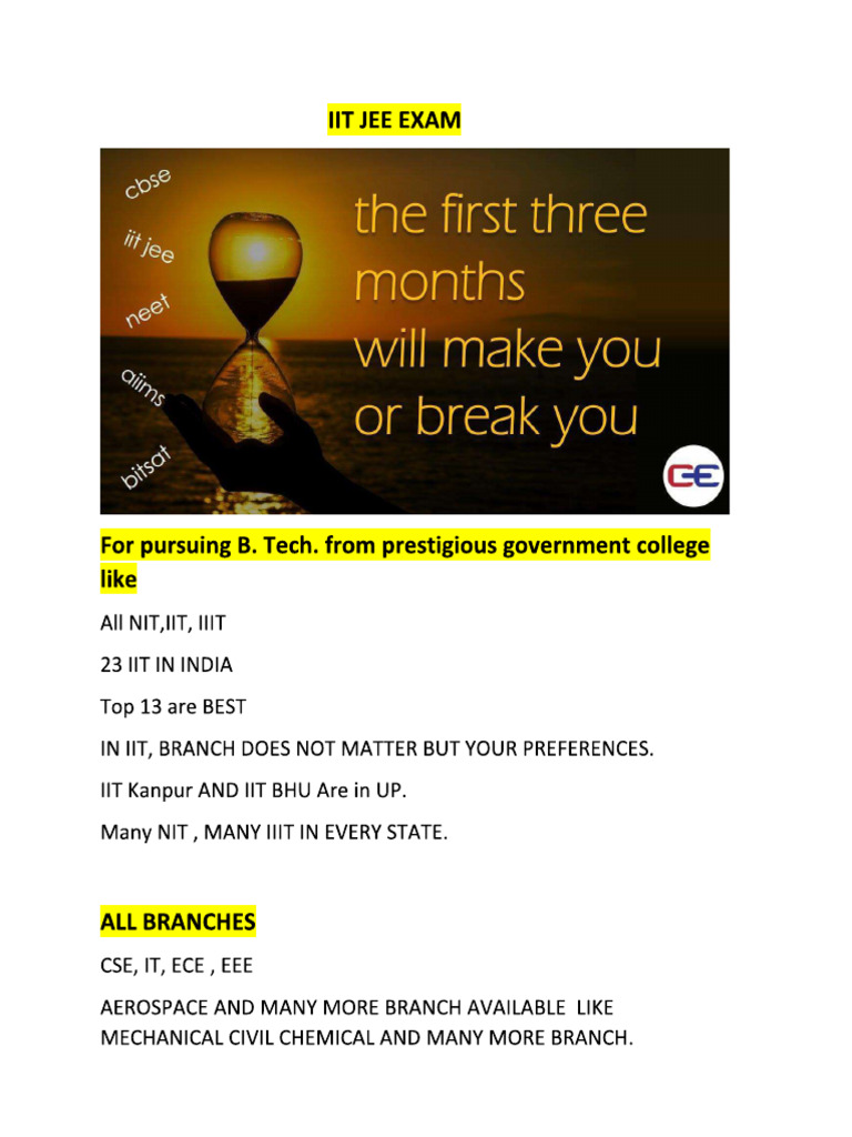 Iit Jee Exam | PDF