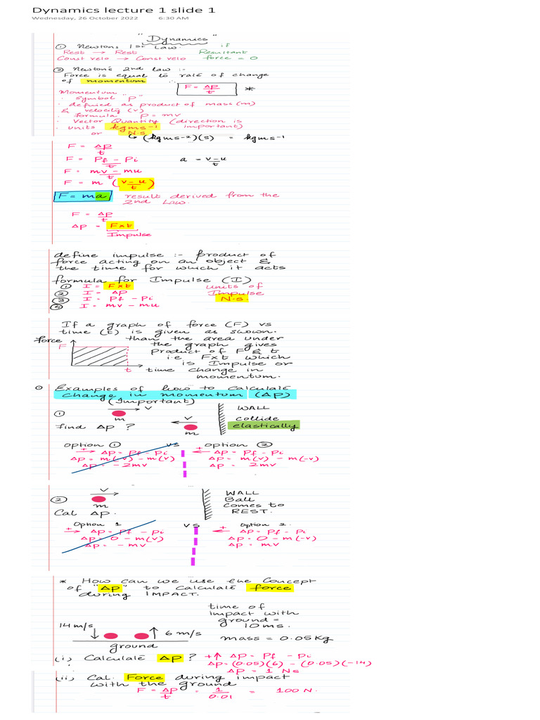 Dynamics Lecture 1 Slide 1 | PDF