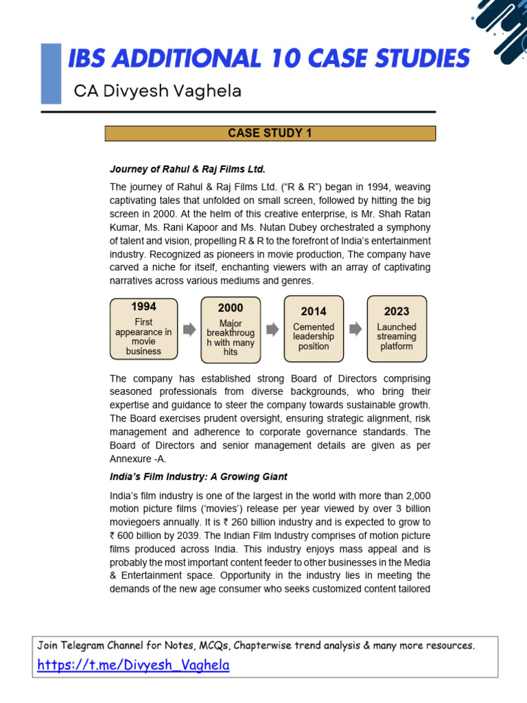 IBS Additional 10 Case Studies 2025 @divyesh - Vaghela | PDF | Audit ...