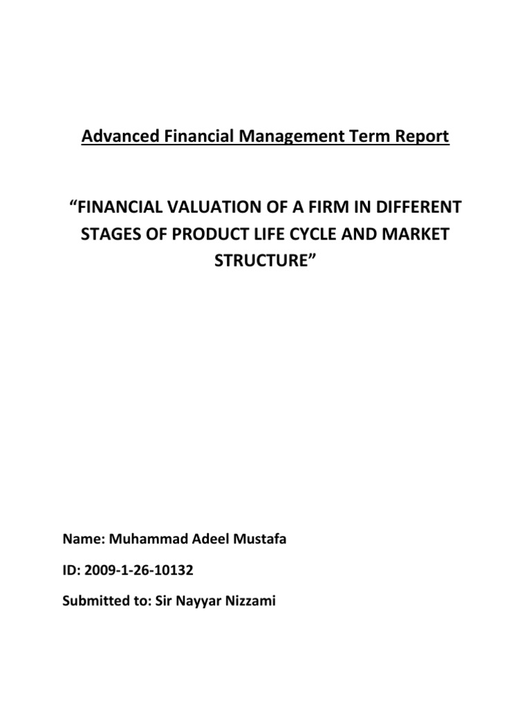 Advanced Financial Management Term Report | PDF | Dividend | Investing