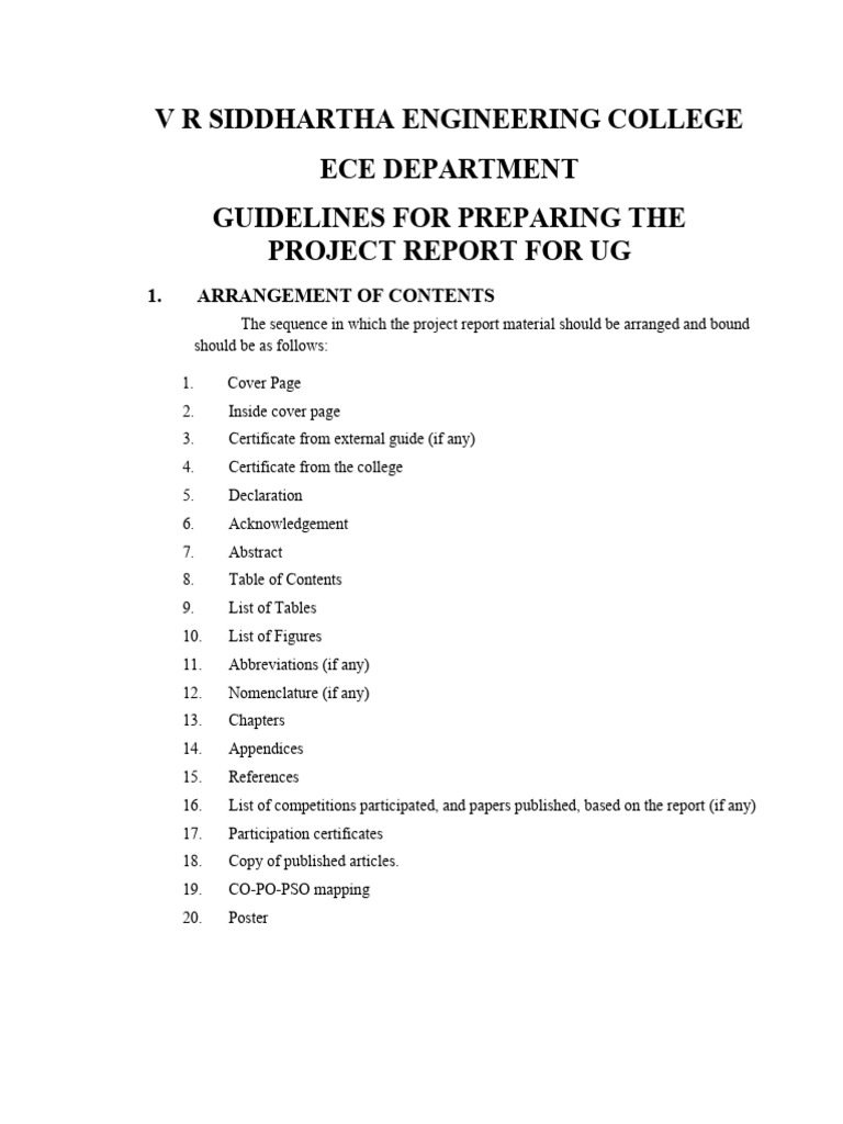Project Report Guidelines for ECE | PDF | Note (Typography) | Times New ...