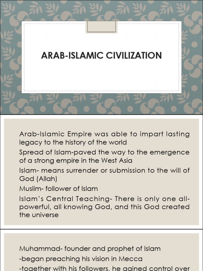Arab-Islamic Civilization | PDF
