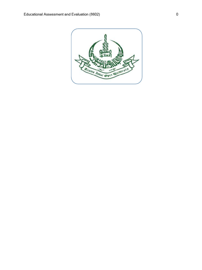 Assignment No. 1 (8602) | PDF | Educational Assessment | Multiple Choice
