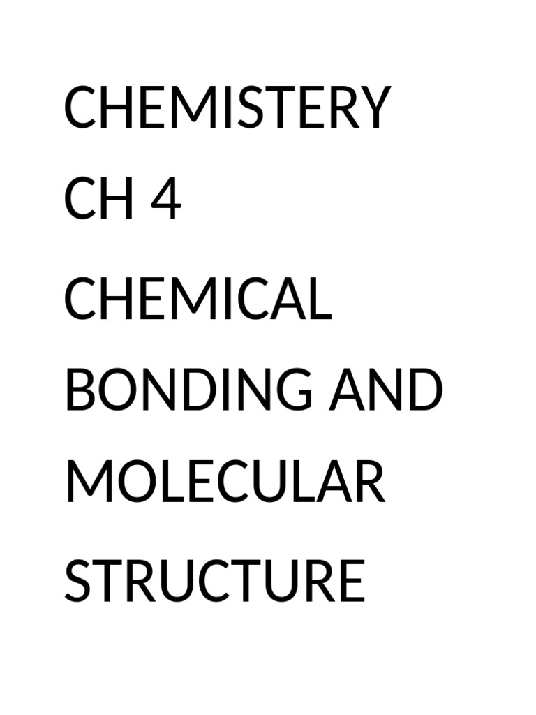 Chemistery CH 4 | PDF