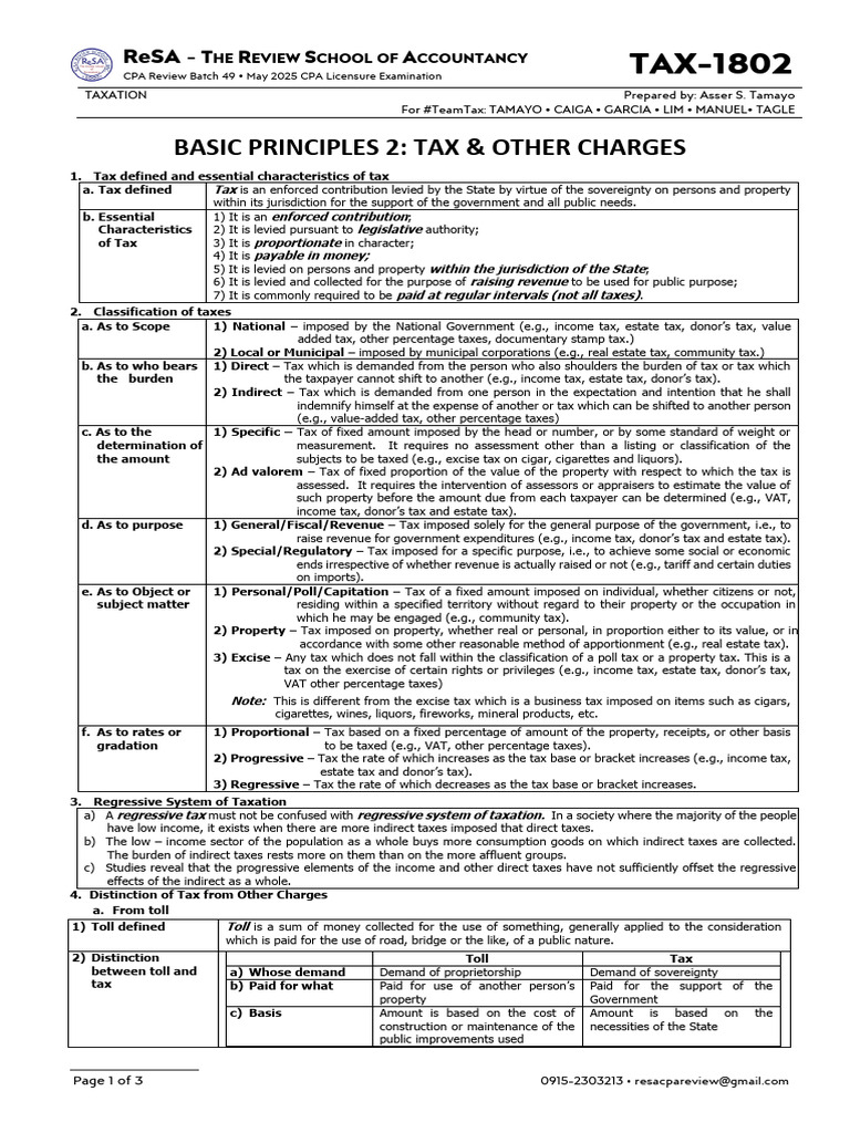 TAX-1802 (Basic Principles in Taxation 2) | PDF | Taxes | Tax Noncompliance