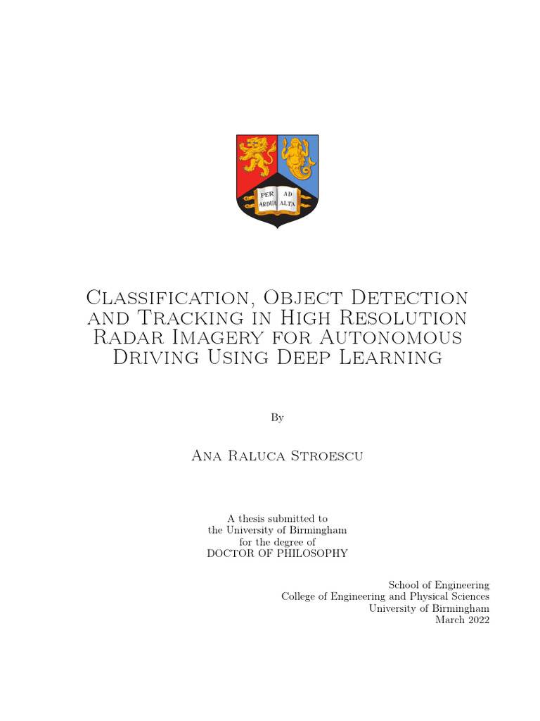 Stroe Scu 2022 PHD | PDF | Radar | Lidar