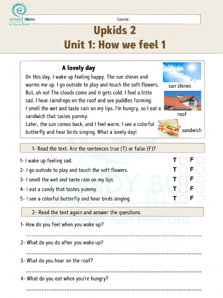 Upkids 2 Reading Comprehension (Lock) | PDF