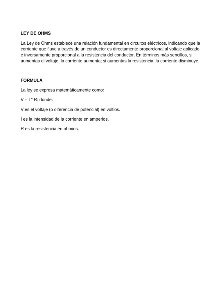 Ley de Ohms | PDF