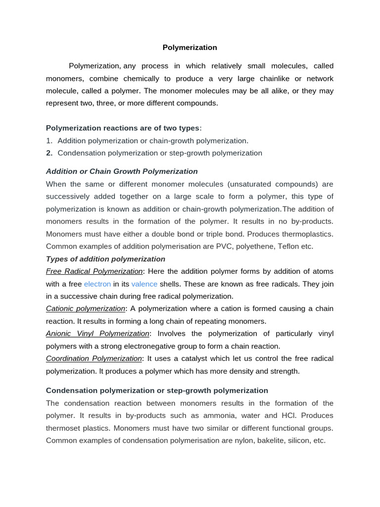 Polymerization Unit | PDF