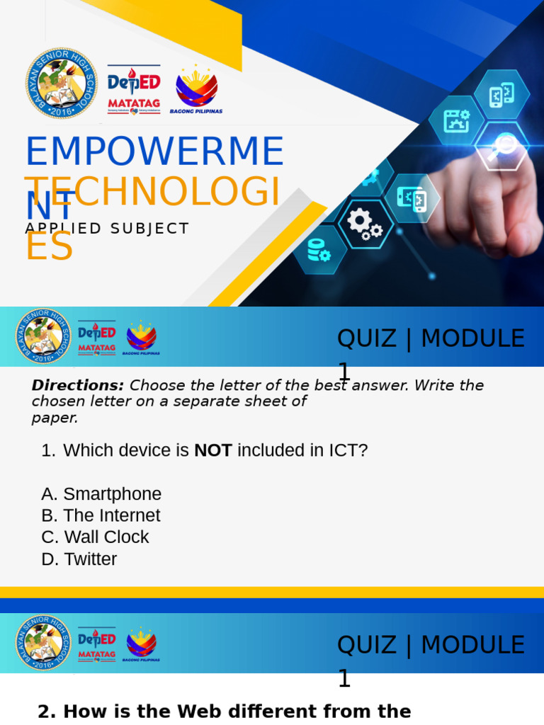 ICT Quiz and Online Platforms Overview | PDF | World Wide Web ...