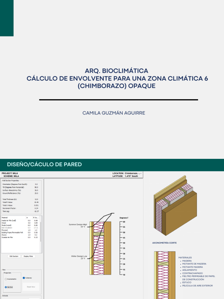 TP2. Cálculo de Envolvente Z6 - Guzmán | PDF | Aislamiento térmico | Temperatura