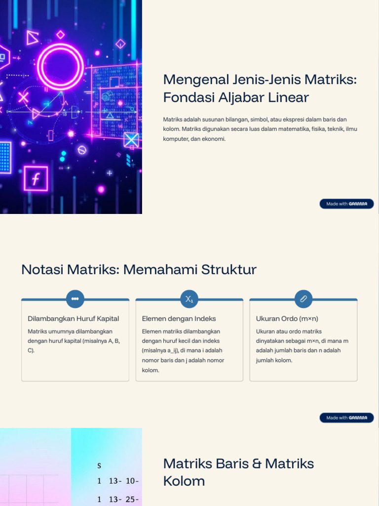 Jenis-Jenis Matriks dalam Aljabar Linear | PDF